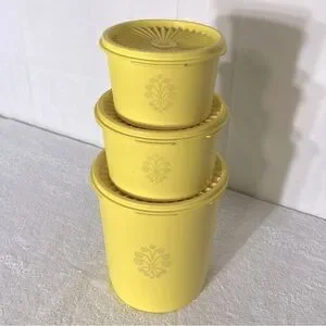 Tupperware | Kitchen | Vintage Tupperware Yellow Servalier Nesting ...